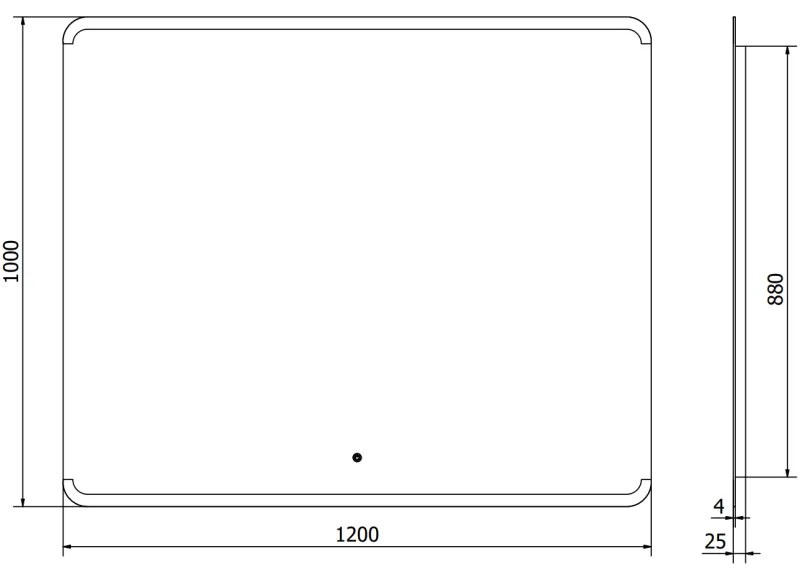 Mexen Nida podsvícené koupelnové zrcadlo 120 x 100 cm, LED 6000K, ventilátor - 9806-120-100-611-00