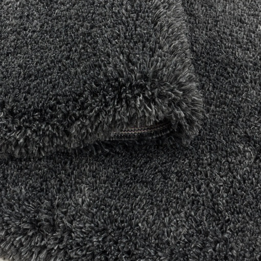Ayyildiz, Kusový koberec Fluffy Shaggy 3500 grey kruh, 200x200 (průměr) kruh, šedá, ložnice
