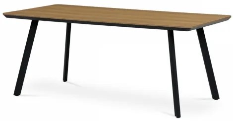 Jídelní stůl pro 4, 6, 8 osob 180x90x76 dub kovové nohy černý lak HT-533 OAK