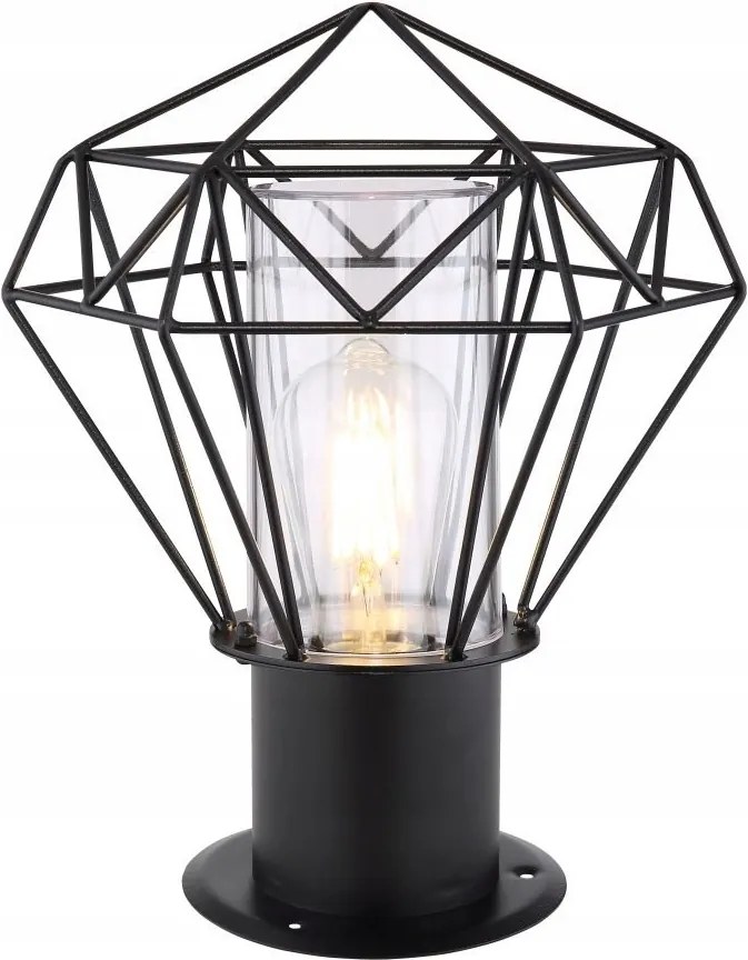 Venkovní zahradní lampa Horace černá ocel E27 IP44 15W Globo