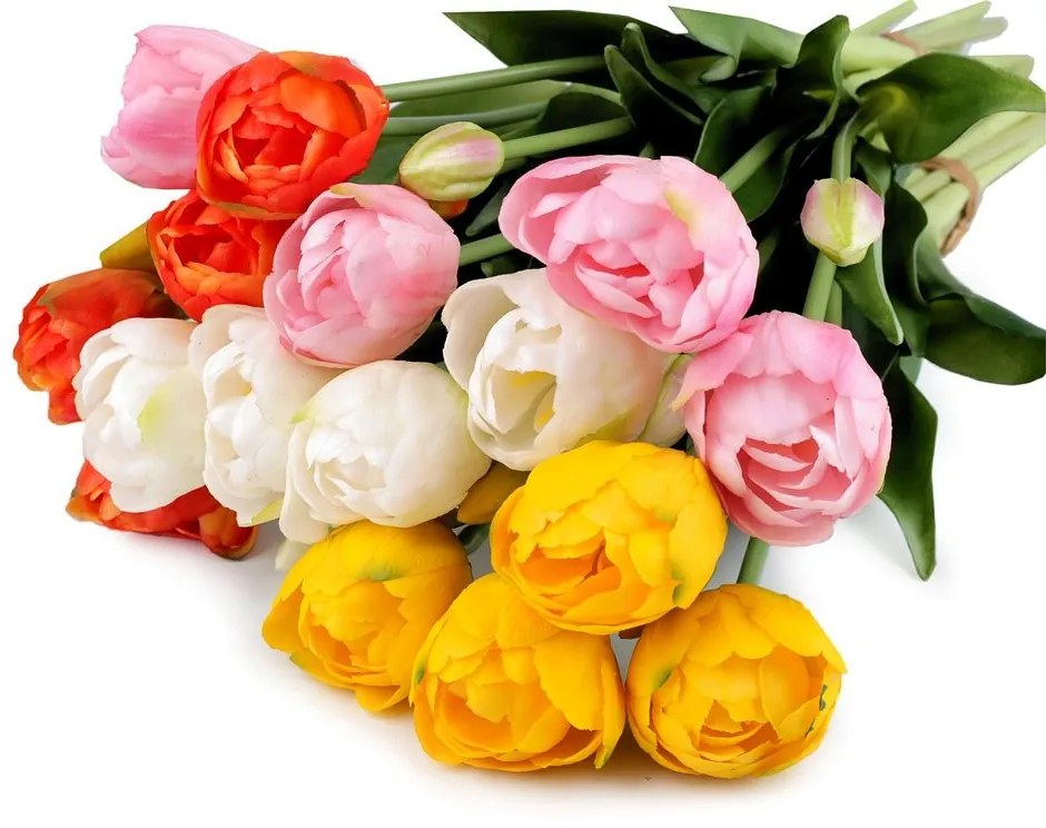 Umělá kytice tulipán - 3 růžová nejsv.