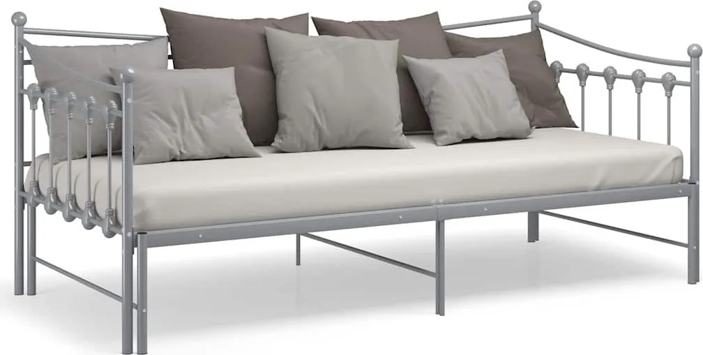 Rám vysouvací postele/pohovky šedý kovový 90 x 200 cm 324760