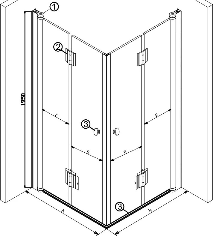 BPS-koupelny Čtvercový sprchový kout HYD-SK1290C 100x100 chrom/transparent - bez vaničky