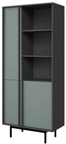 Regál Wektus 3D WK02, Barva: antracit / aloe