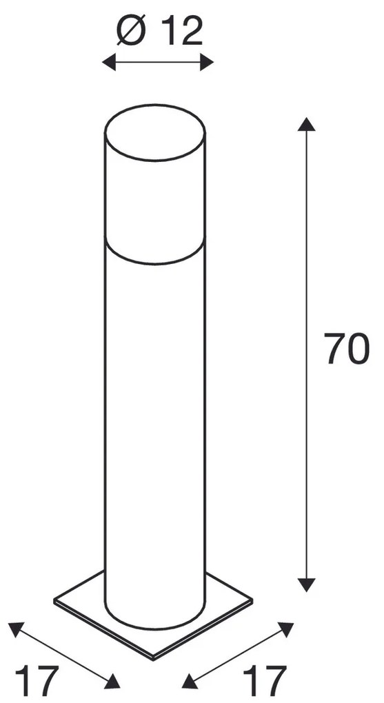 SLV 1000666 Lisenne Pole 70, sloupkové svítidlo z čediče a skla, 1x E27, výška 70cm, IP54
