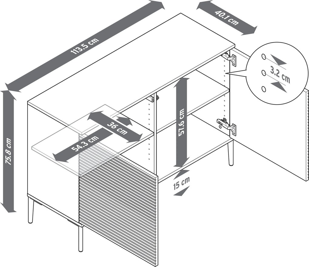 Tchibo - Odkládací skříňka »Reet« v lamelovém vzhledu - barva: hnědá