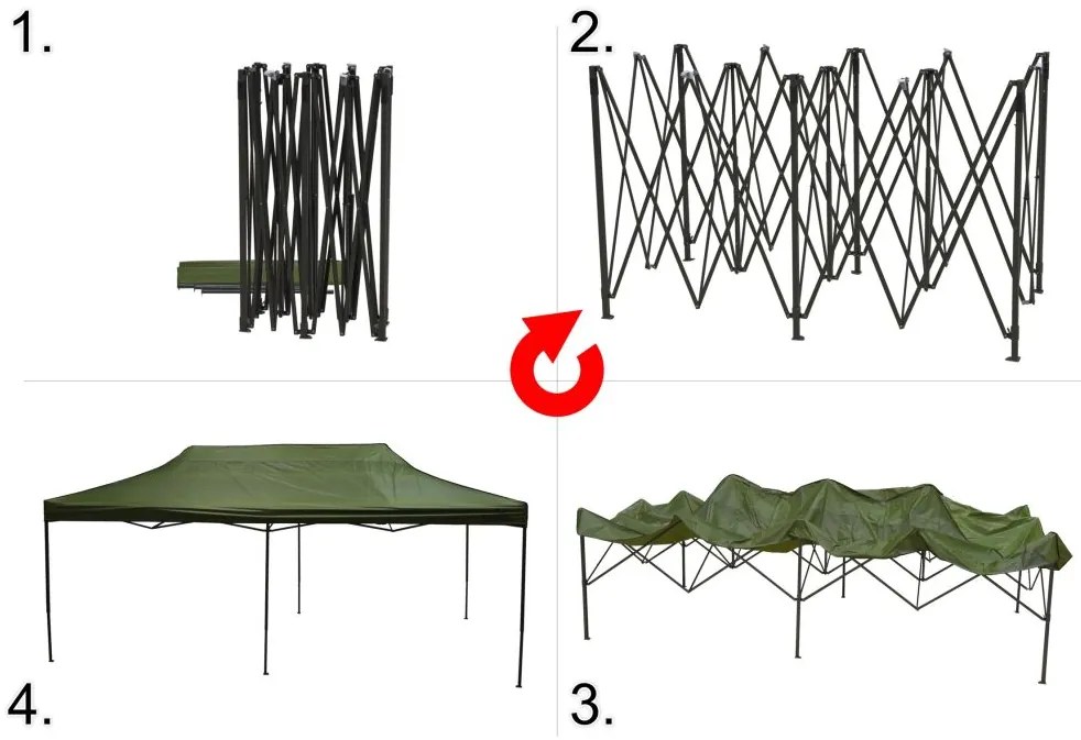 Cattara 93283 Párty stan nůžkový 3x6m zelený WATERPROOF