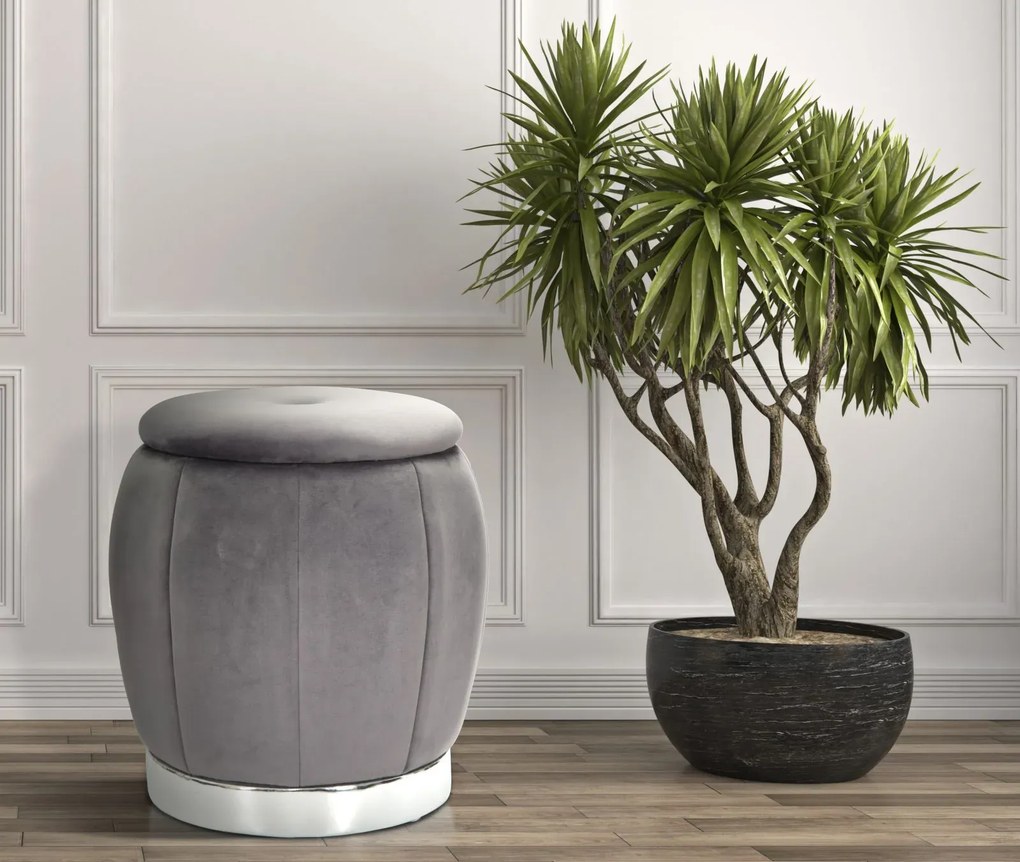 Taburet PARIS 43 cm šedý