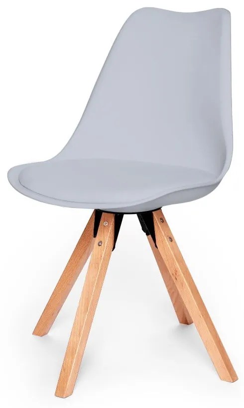Sada 2 šedých židlí s podnožím z bukového dřeva loomi.design Eco