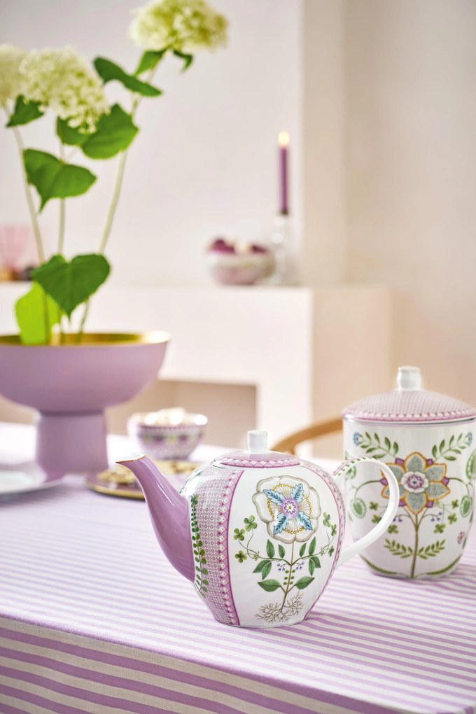 Pip Studio Lily & Lotus čajová konvice 1,6l, lila (čajová konvice 1,6l)