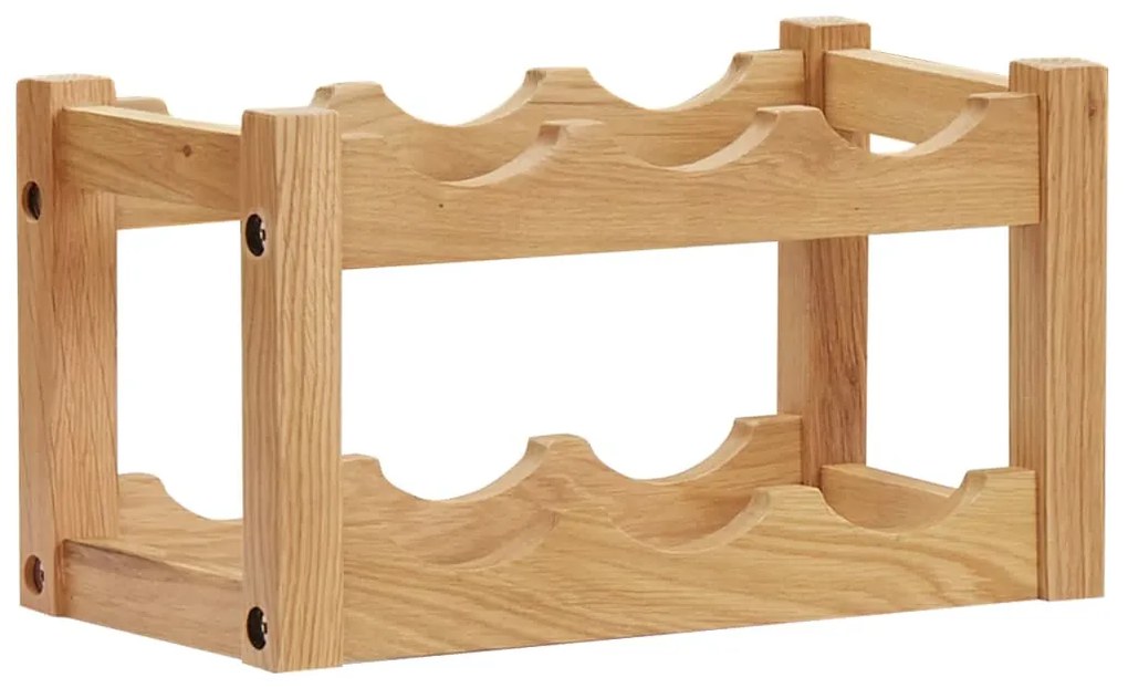 Stojan na víno na 6 lahví 37 x 21 x 21 cm masivní dubové dřevo 289201