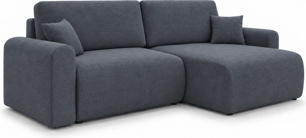 Rozkládací oboustranná sedací souprava do L NORDEN PAROS 250x140 cm, tmavě šedá