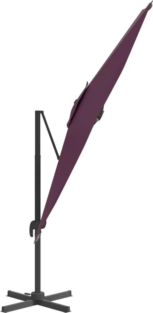 vidaXL Konzolový slunečník s hliníkovou tyčí bordó 400 x 300 cm [319924]