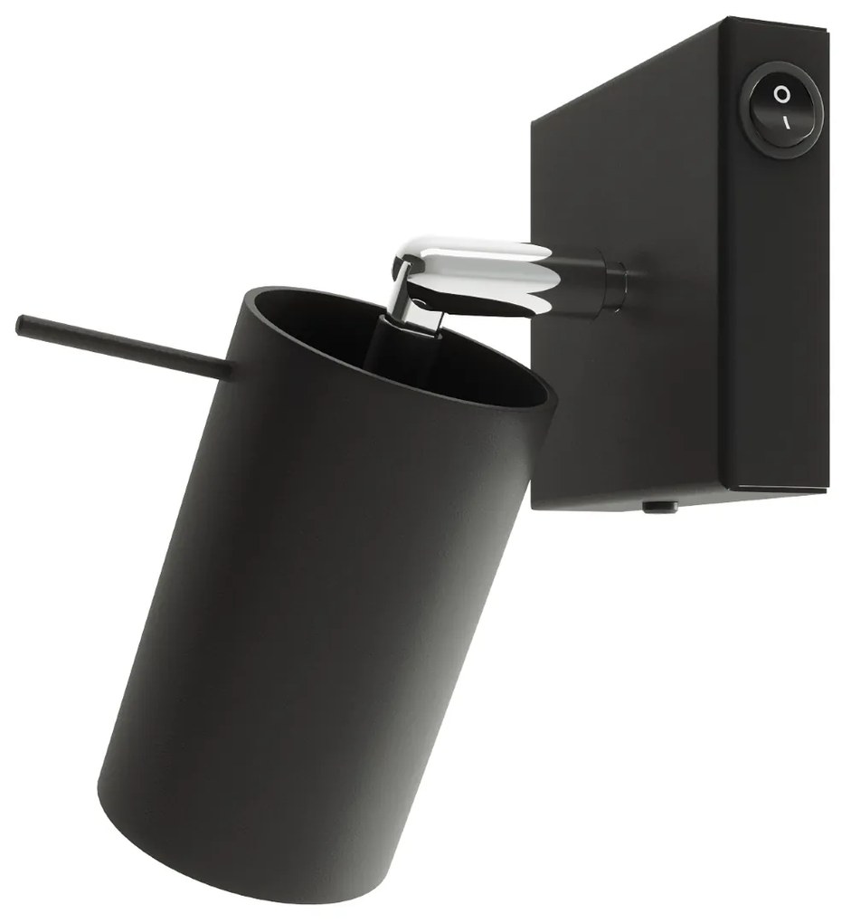 Sollux Lighting Nástěnné svítidlo RING černé s vypínačem