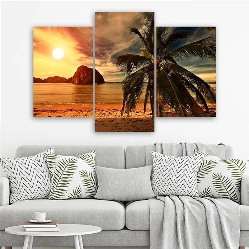 Gario Obraz na plátně Tropická pláž - 3 dílný Rozměry: 60 x 40 cm