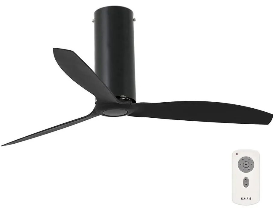 FARO 32060 - Stropní ventilátor TUBE FAN černá + dálkové ovládání