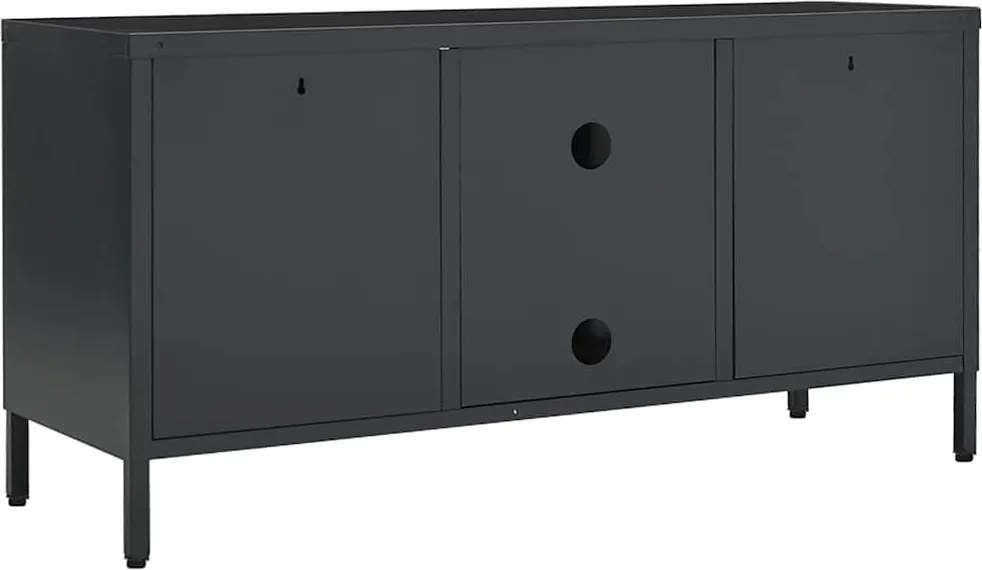 TV stolek antracitový 105 x 35 x 52 cm ocel a sklo 336060