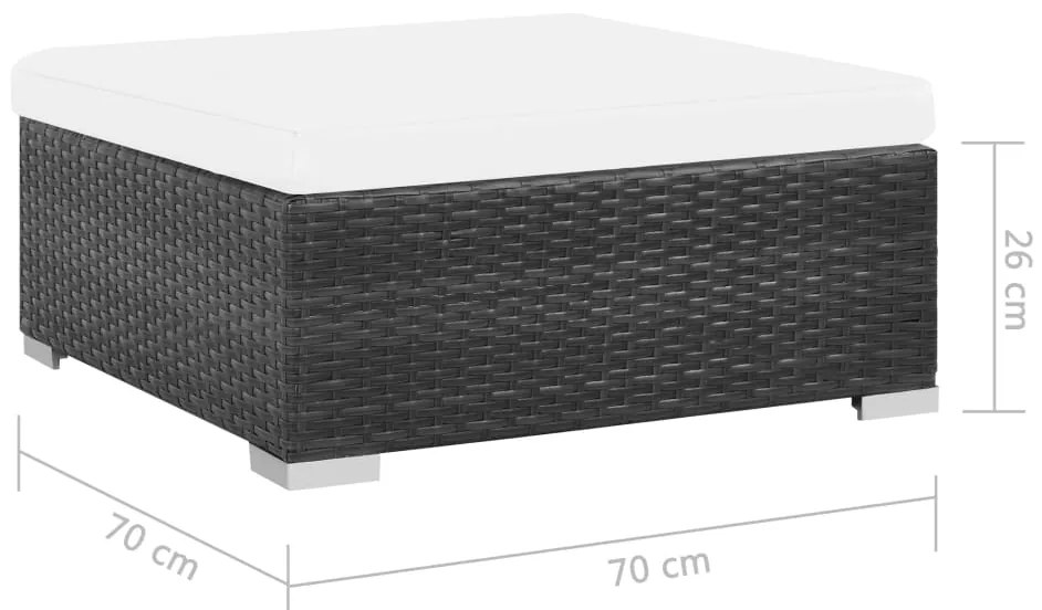 vidaXL Marketos 7dílná zahradní sedací souprava s poduškami polyratan černá