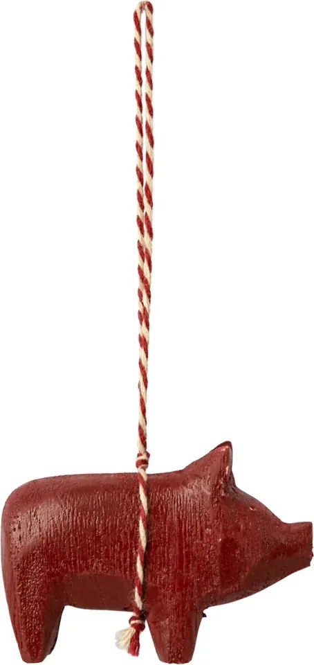 Vánoční dřevěná ozdoba Pig Red Maileg