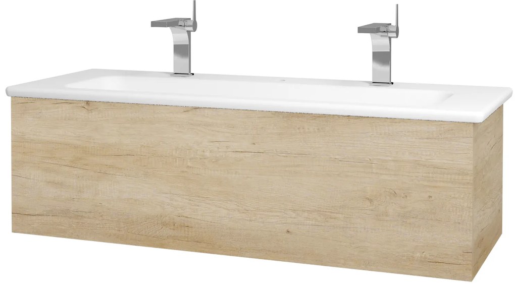 Dřevojas Koupelnová skříň VARIANTE SZZ 120 (umyvadlo Euphoria) Varianta: N01 Bílá lesk / D01 Beton