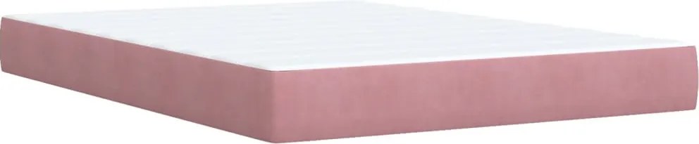 Box spring postel s matrací tmavě růžová 140 x 200 cm samet 3286347