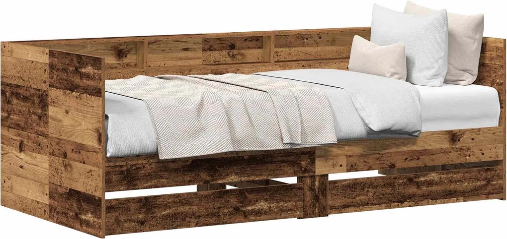 Daybed se zásuvkou Staré dřevo 75 x 190 cm Kompozitní dřevo 3334005