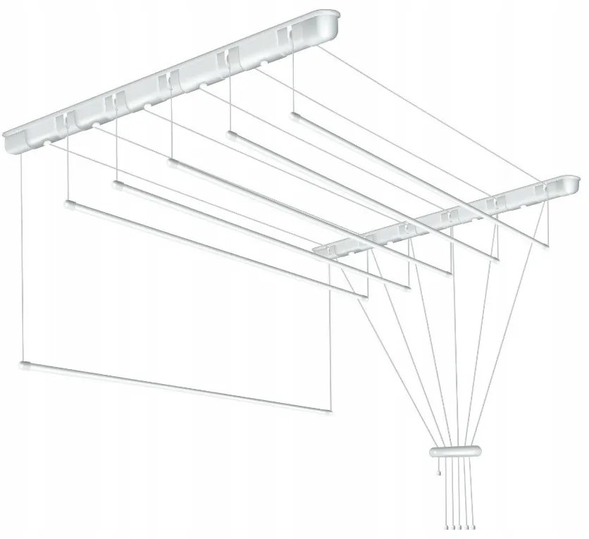 Erga Erga, stropní věšák na sušení prádla 6x200 cm, bílé, ERG-SEP-10SUSSUF6PP20