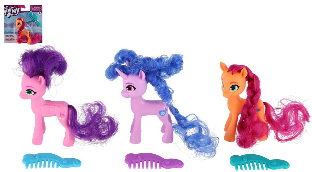 Kůň/Jednorožec My Little Pony figurka česací plast s hřebenem 3 barvy (1 ks)