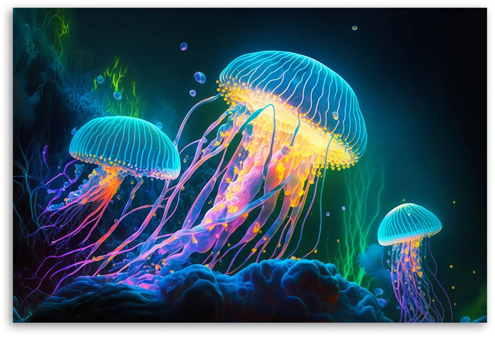 Gario Obraz na plátně Barevné medúzy Rozměry: 60 x 40 cm