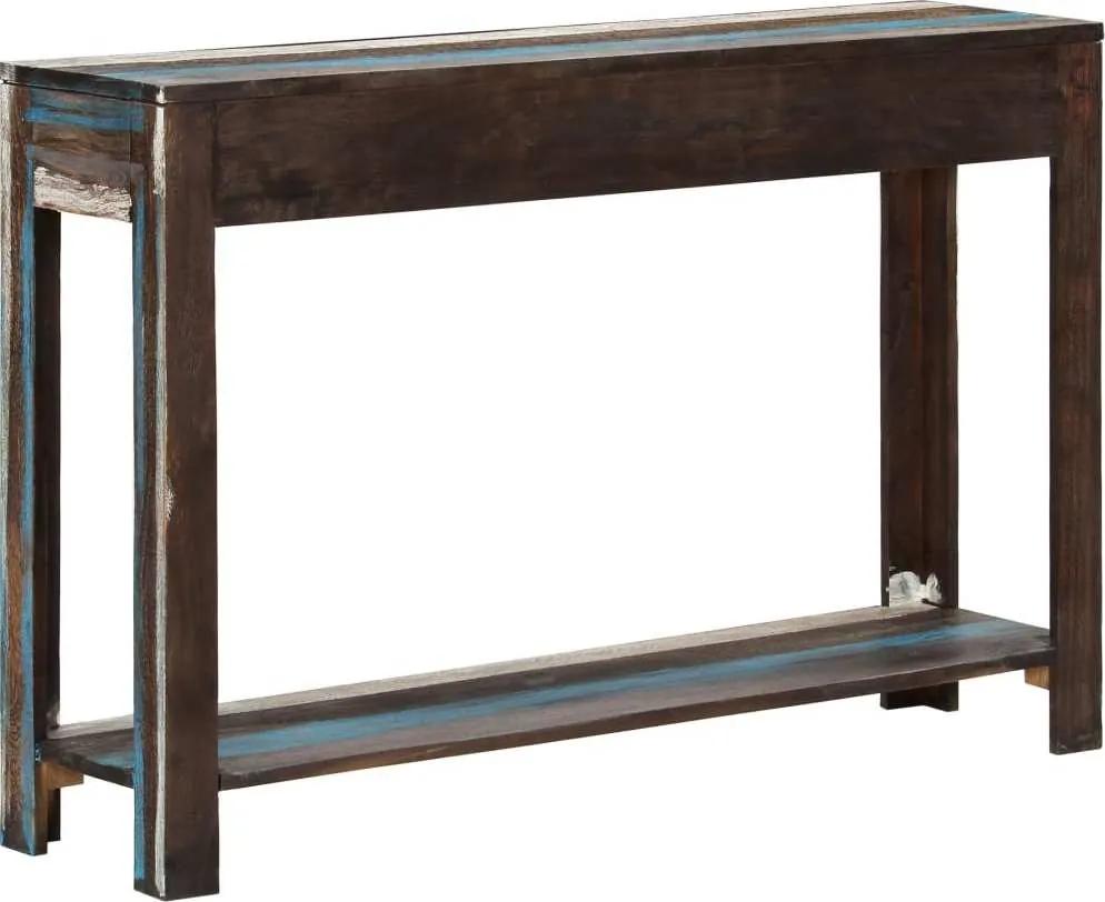 vidaXL Konzolový stolek z masivního dřeva 118 x 30 x 80 cm vintage [244962] Barva: Hnědá