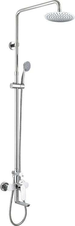 MEREO - Sprchový set: baterie se sprch. soupravou, hadicí, ruční a talířovou kulatou sprchou (CBE60101SC)