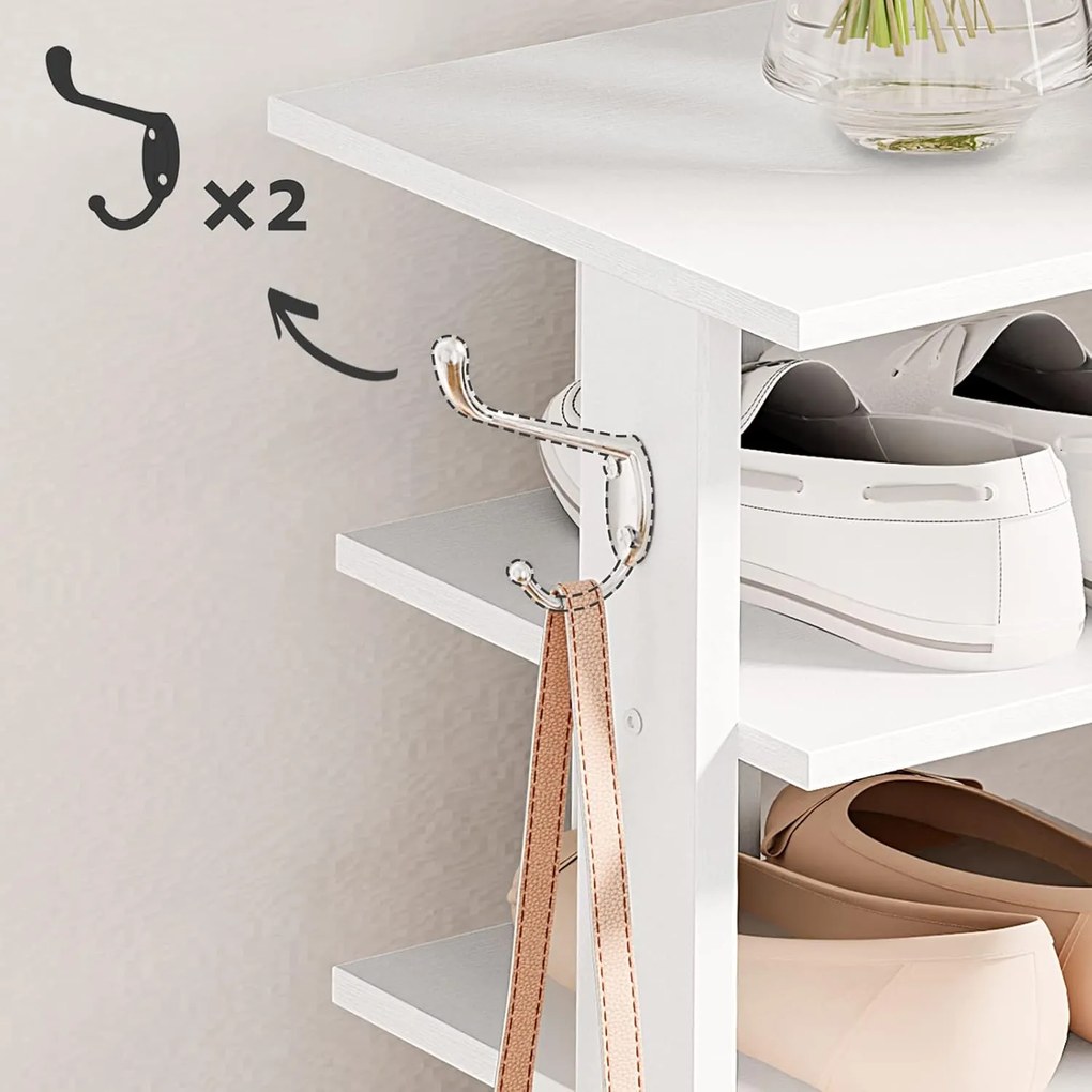 Úzký botník Vasagle Kloudy 28 cm bílý
