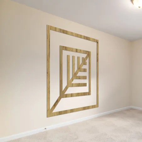Geometrická dřevěná dekorace na zeď - Moderní design | SENTOP HDF0397-B
