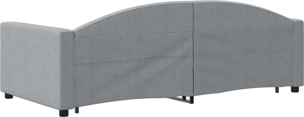 Válenda s přistýlkou světle šedá 90 x 190 cm textil 3197198