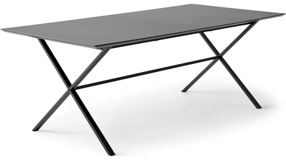 Černý rozkládací jídelní stůl s černou deskou 100x210 cm Meza – Hammel Furniture