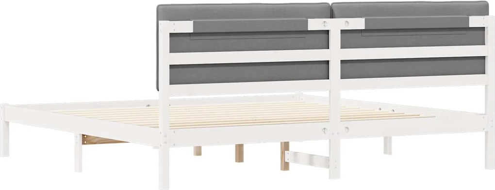 Rám postele s čalouněným čelem Světle šedá 200 x 200 cm 3405576