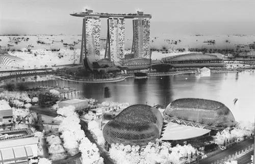 Luxusní vliesové fototapety Singapore - černobílé, rozměr 418,5 cm x 270 cm