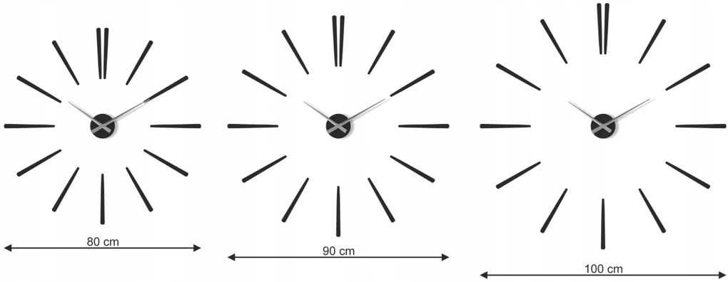 Decotia Nástěnné skleněné hodiny Elegance XXL černé 75cm Barva: Červená