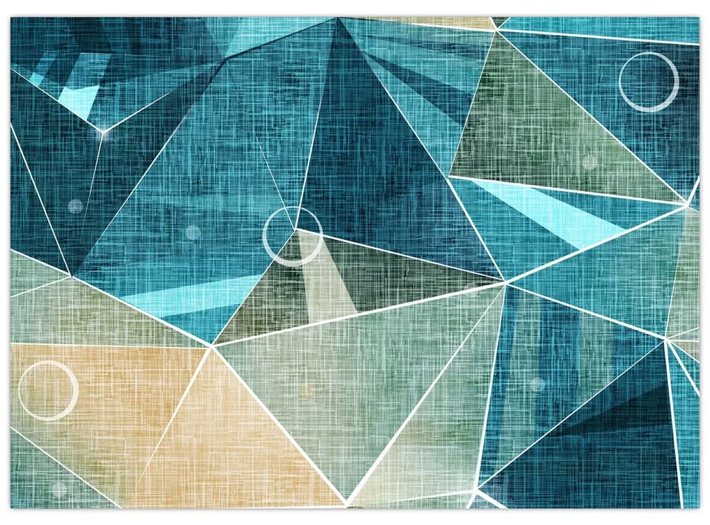 Skleněný obraz - Tyrkysová abstrakce (70x50 cm)