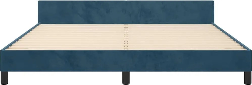 Rám postele bez matrace tmavě modrý 160x200 cm samet 3126011