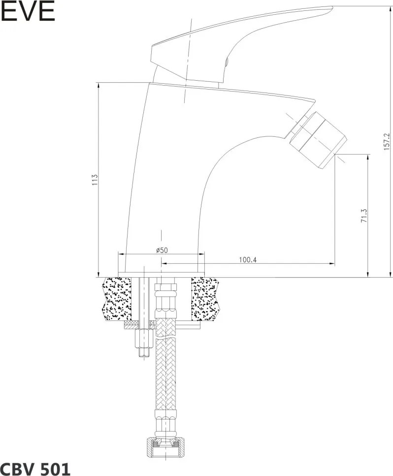 Mereo Mereo, Bidetová baterie, Eve, bez výpusti, chrom, CBV501