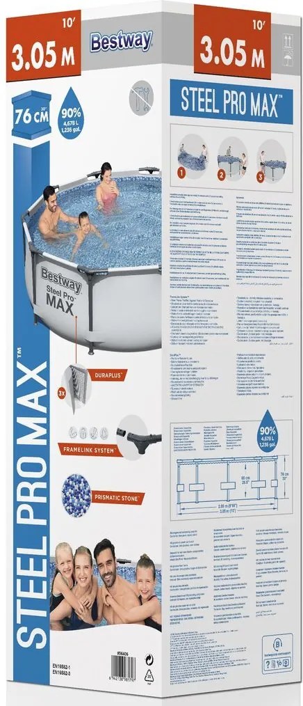 Nadzemní bazén Steel Pro Max 457 x 107 cm 14970 l 5v1 BESTWAY 53397