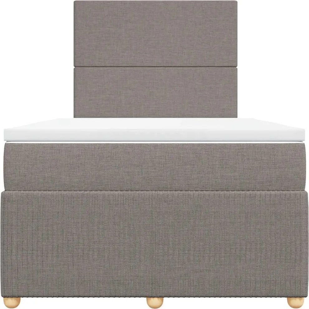 Box spring postel s matrací taupe 120x200 cm textil 3292020