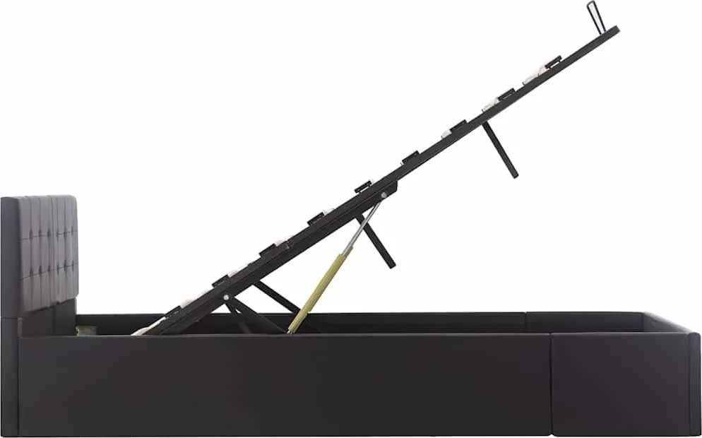Rám postele s úložným prostorem černý umělá kůže 120x200 cm 285512