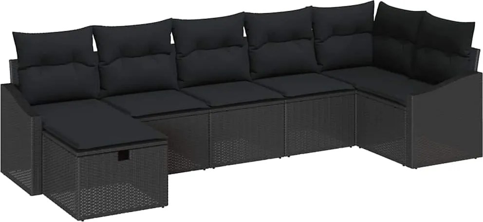 Set pohovek 7 ks Černá polyratan 3359302