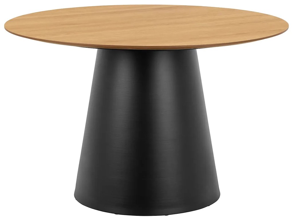 Kulatý jídelní stůl Soli 120 cm dub přírodní/černý