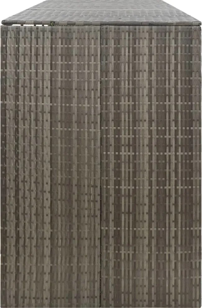 vidaXL Přístřešek na čtyři popelnice 274 x 80 x 117 cm polyratan [319867] Barva: Šedá