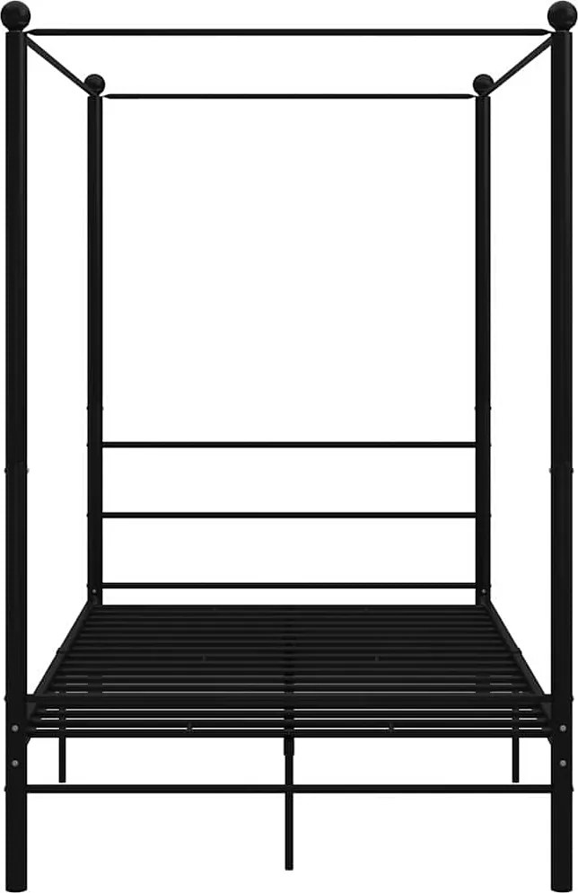Rám postele s nebesy černý kovový 120 x 200 cm 325057