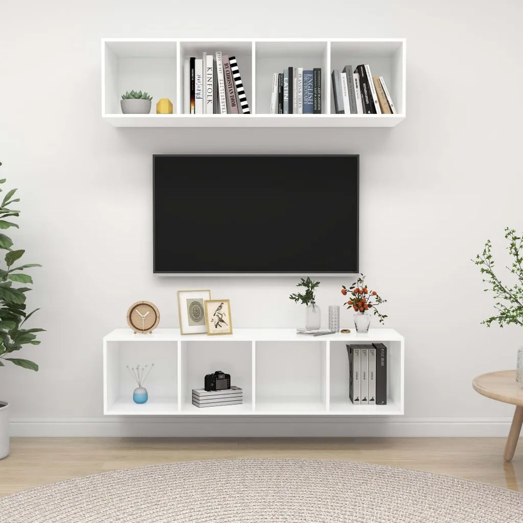 Nástěnné TV skříňky 2 ks bílé kompozitní dřevo 3079781
