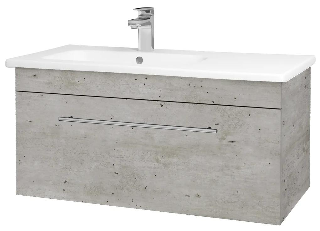 Dřevojas Koupelnová skříň ASTON SZZ 90 Varianta: D01 Beton / Úchytka T02 / D01 Beton